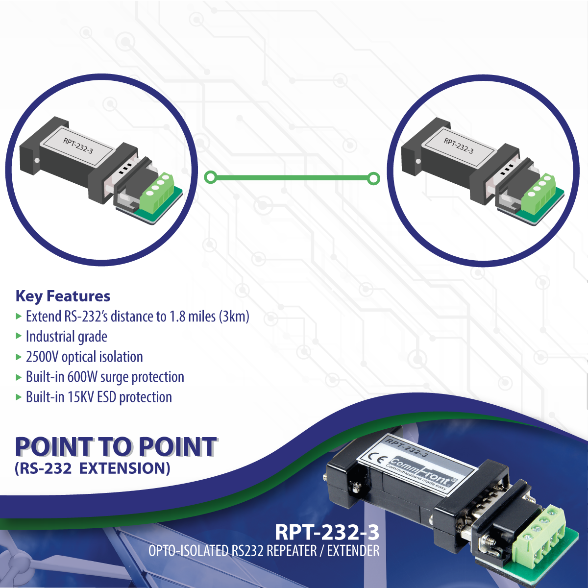 RS232 Repeater / Extender (Industrial / Isolated / Port-Powered ...