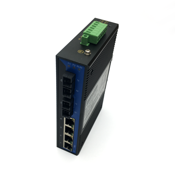 6-Port Unmanaged Ethernet Switch / Daisy-Chain and Star Fiber Optic Co ...